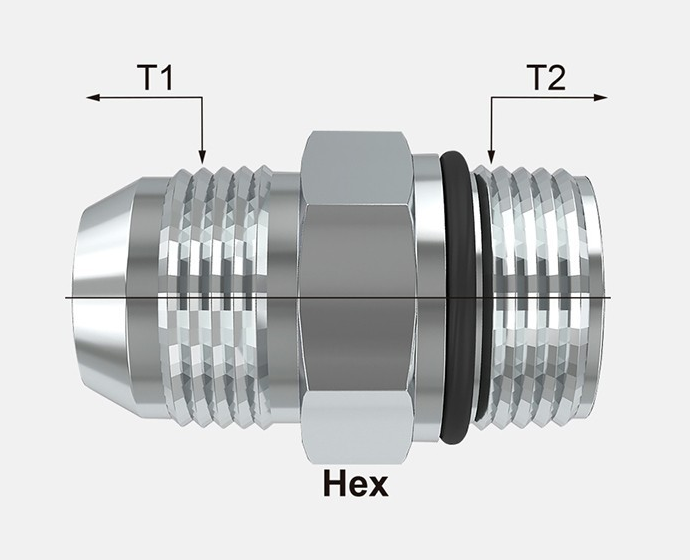 Adaptador Niple Covalca Acero Macho JIC 37 de 3/4 pulg. X Macho O-Ring