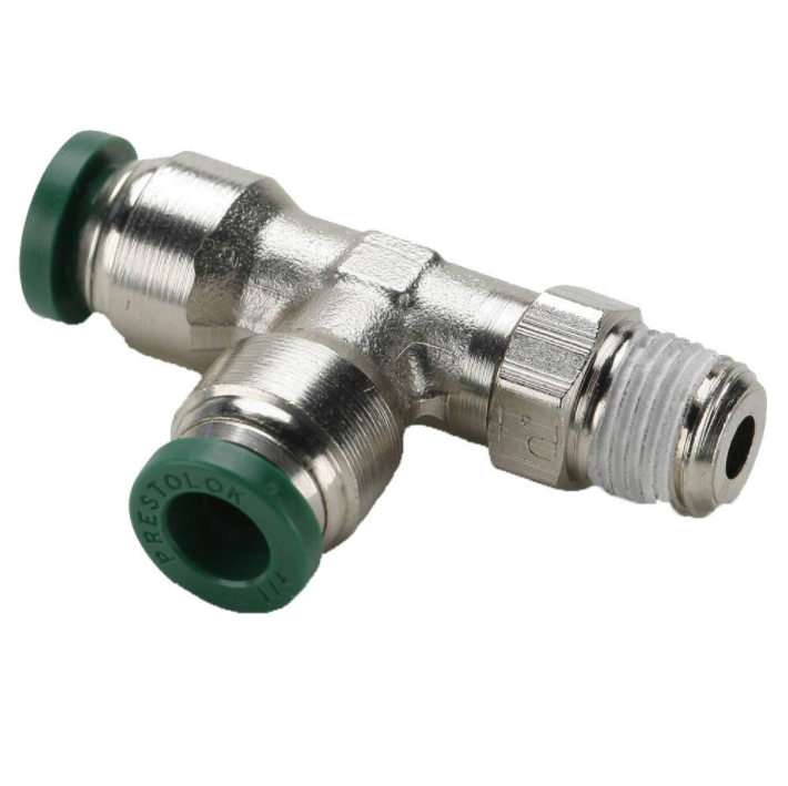 Conexion Tee Union Parker Laton Hembra Push-to-Connect de 1/4 pulg. X Conexion Tee Union Parker Laton Hembra Push-to-Connect de 1/4 pulg. X