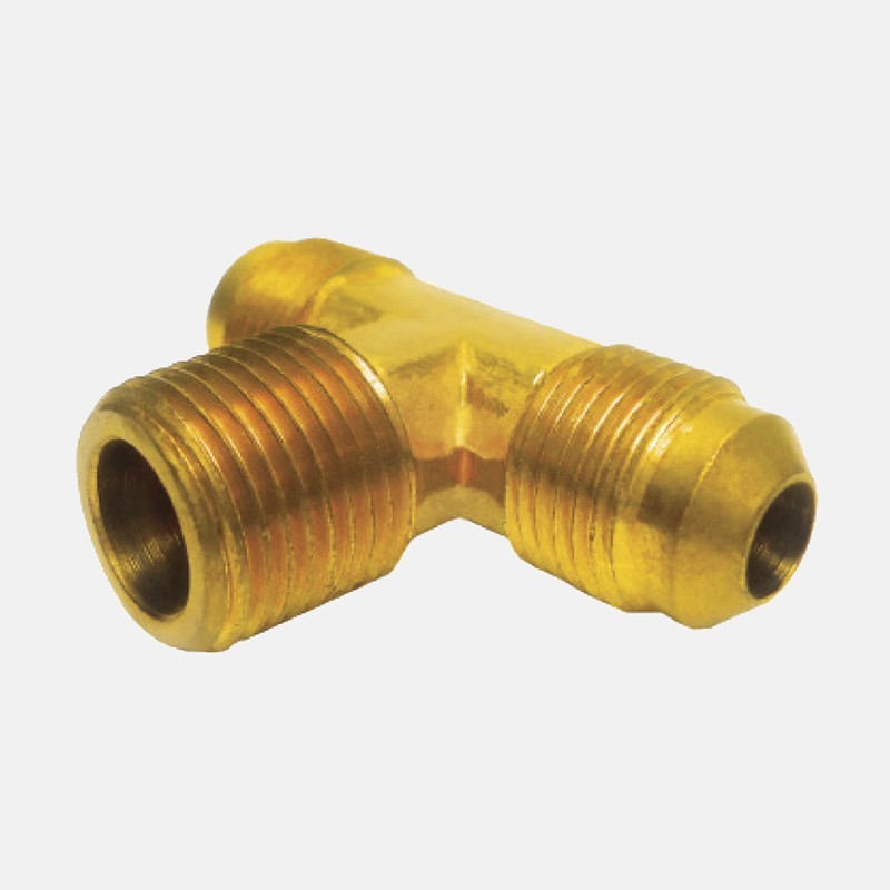 Conexion Tee Union Covalca de Bronce Macho Flare de 1/2 pulg. X Macho Conexion Tee Union Covalca de Bronce Macho Flare de 1/2 pulg. X Macho